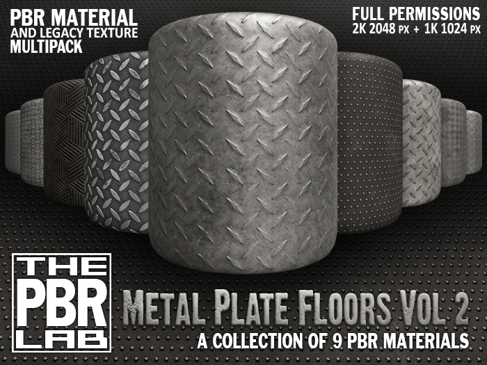 Second Life Marketplace - The PBR Lab - Metal Plate Floors Vol 2 Multipack